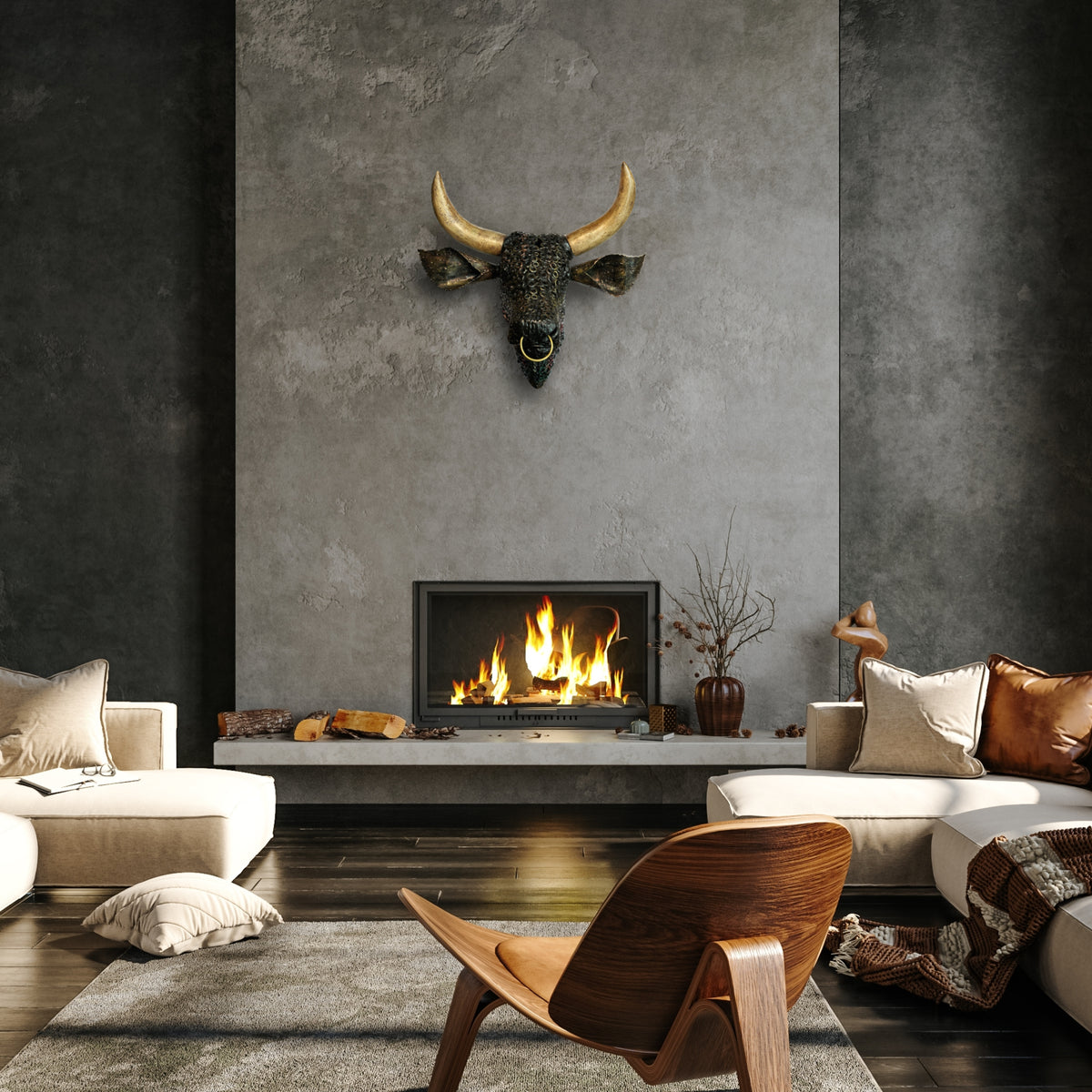 Urban Steel Bulls Head Wall Hanging – Bentley & Bo