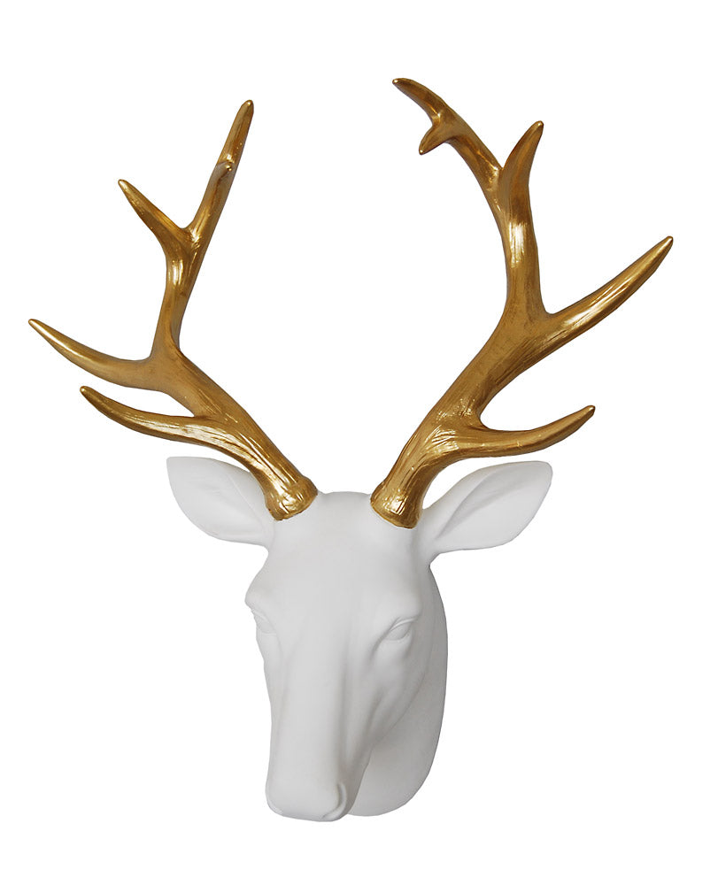 White and Gold Stag Head – Bentley & Bo